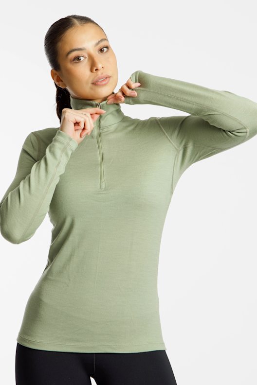 icebreaker Merino 260 Tech Half-Zip Damen Thermo Longsleeve in grün ...