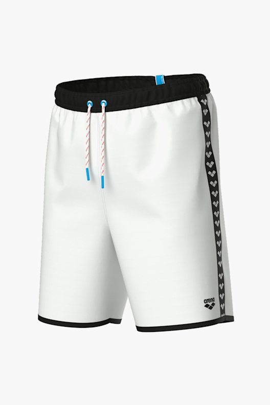 arena Icons Team Stripe Bermuda Herren Badeshort in white/black/white ...